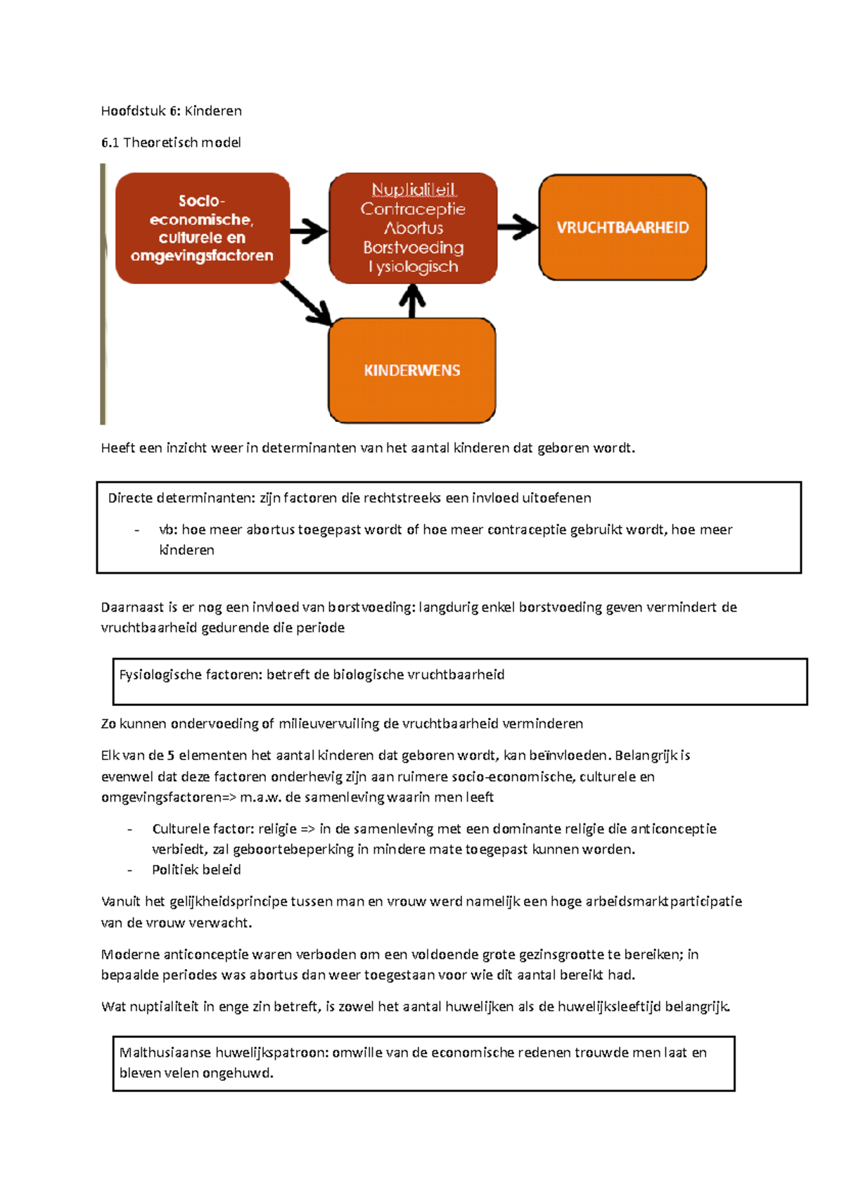 Thema 6 demo - samenvatting - Hoofdstuk 6: Kinderen 6 Theoretisch model ...