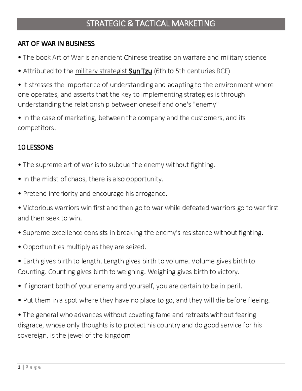 Marketing Strats n Tactics n Environment 2 - STRATEGIC & TACTICAL ...