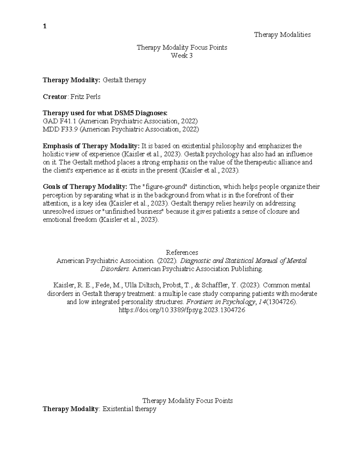 Wk3Portfolio Tempate Therapy Modalities - 1 Therapy Modalities Therapy ...