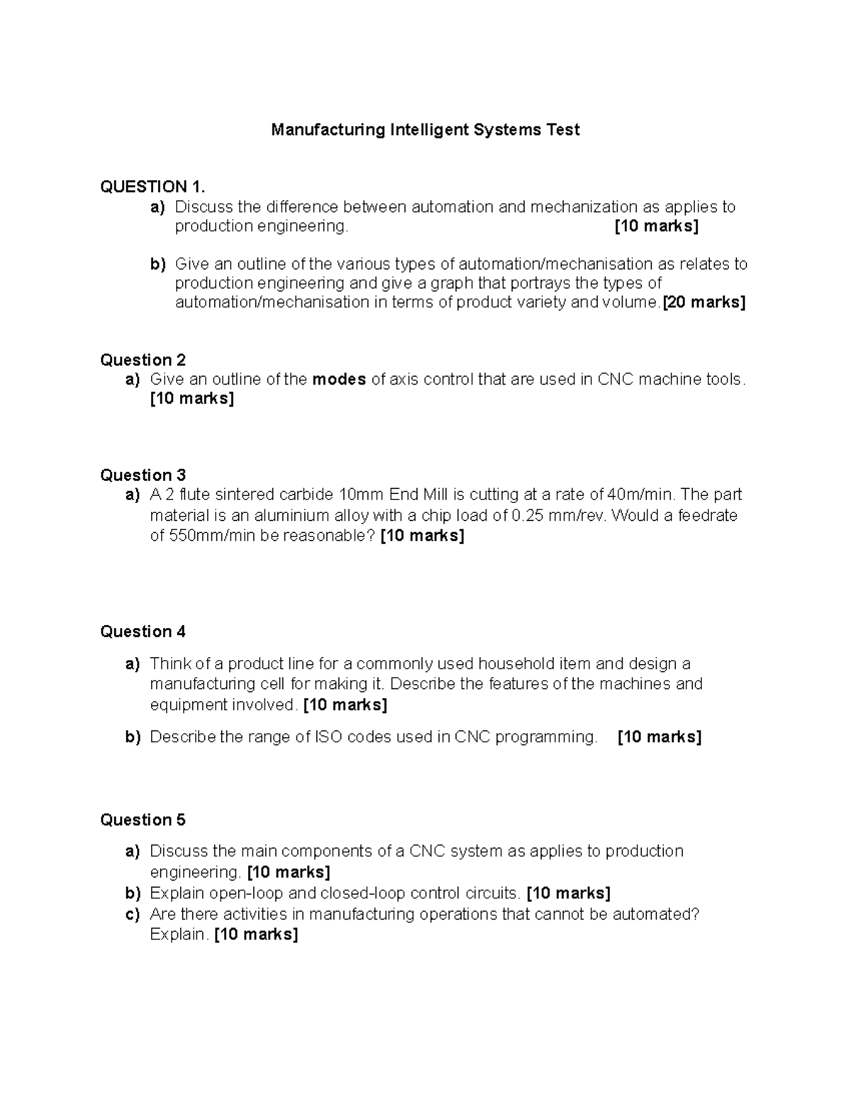 Manufacturing Intelligent Test - Manufacturing Intelligent Systems Test ...