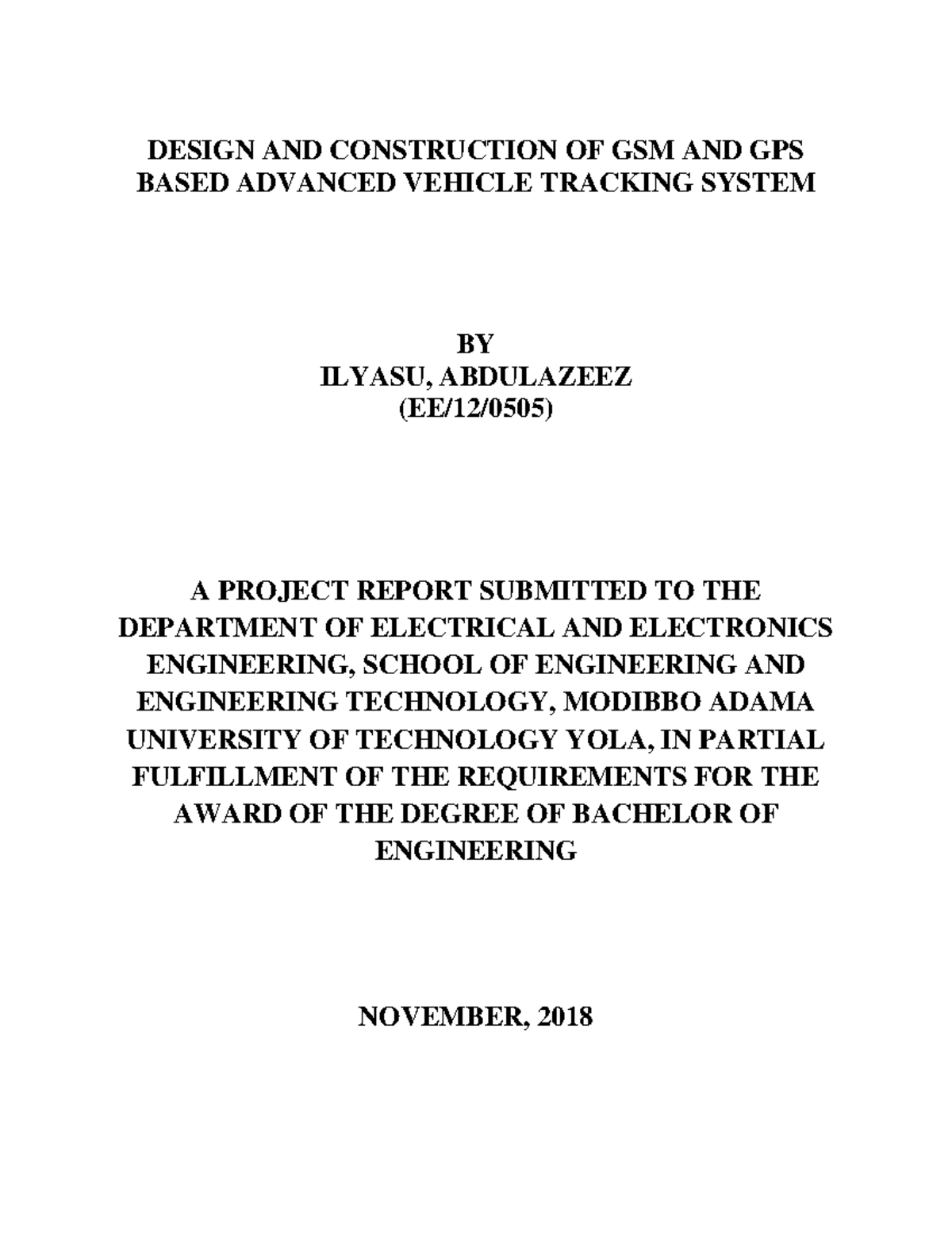 Design and construction of GSM and GPS B - COVER PAGE DESIGN AND ...