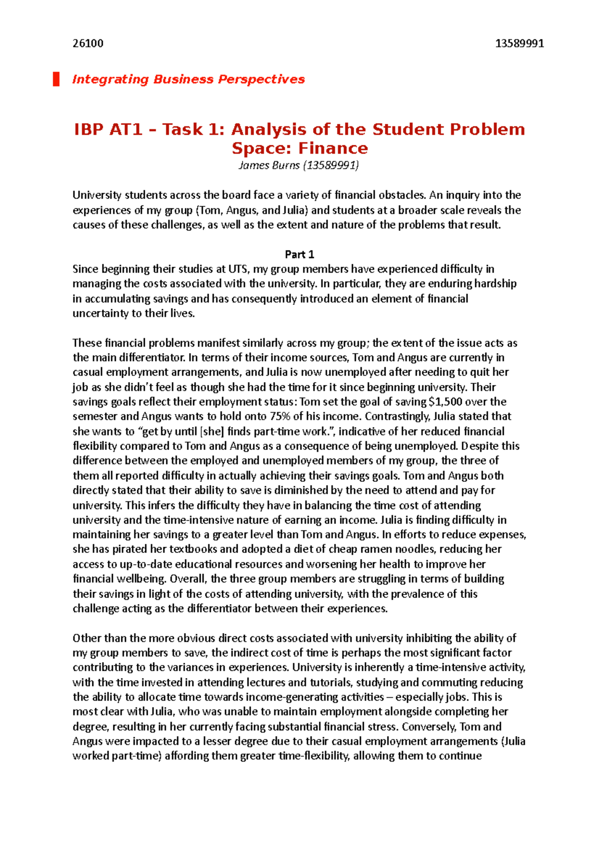 IBP-Task-1 - university student problem space task 1 - Integrating ...