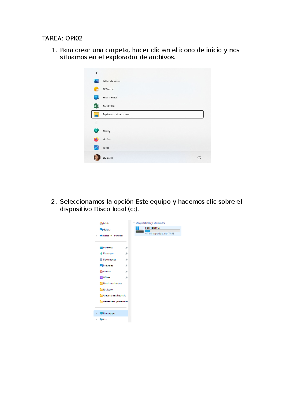 Hernandez yelitza OPI02 Tarea - TAREA: OPI Para crear una carpeta ...