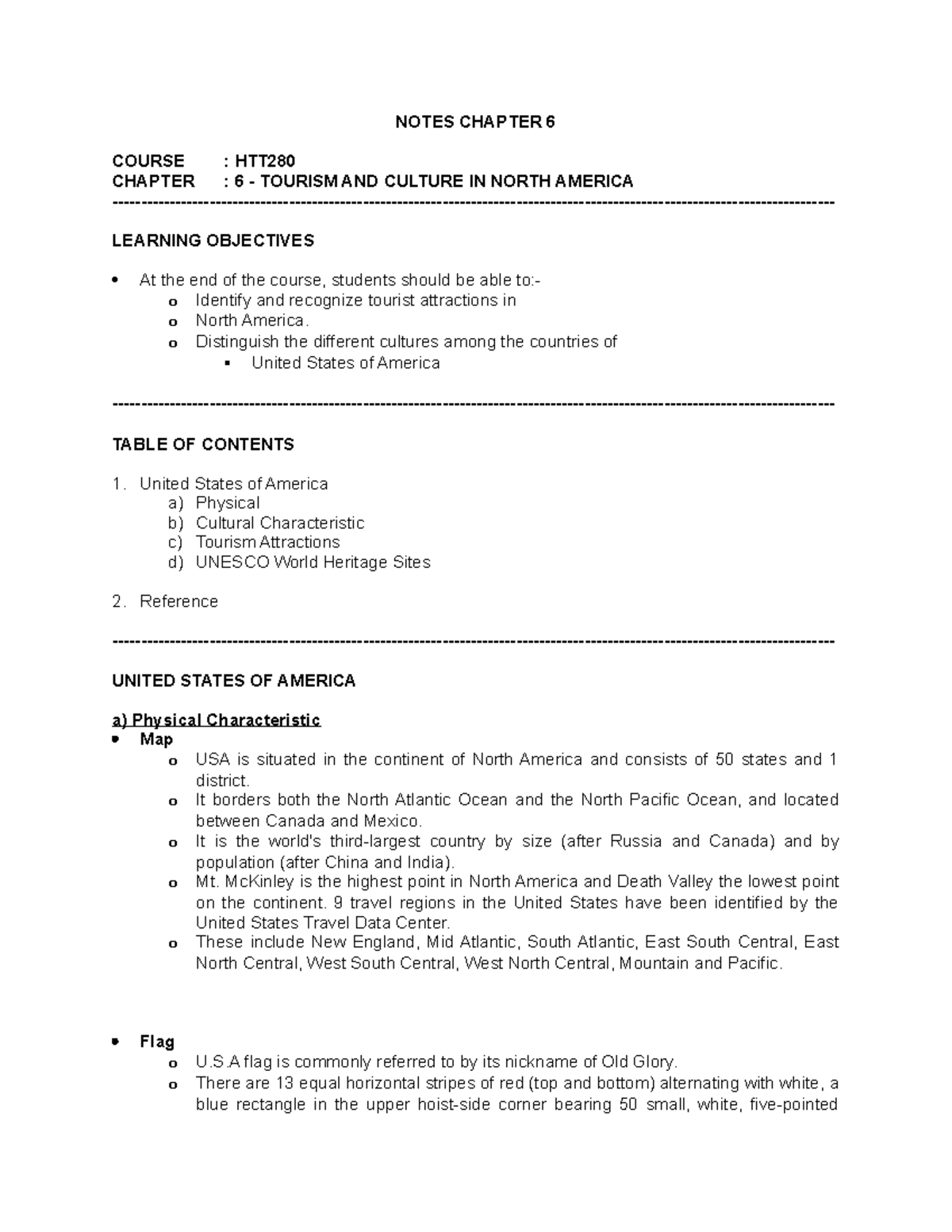 Notes Chapter 6 - only for uitm student that takes htt280 subject ...