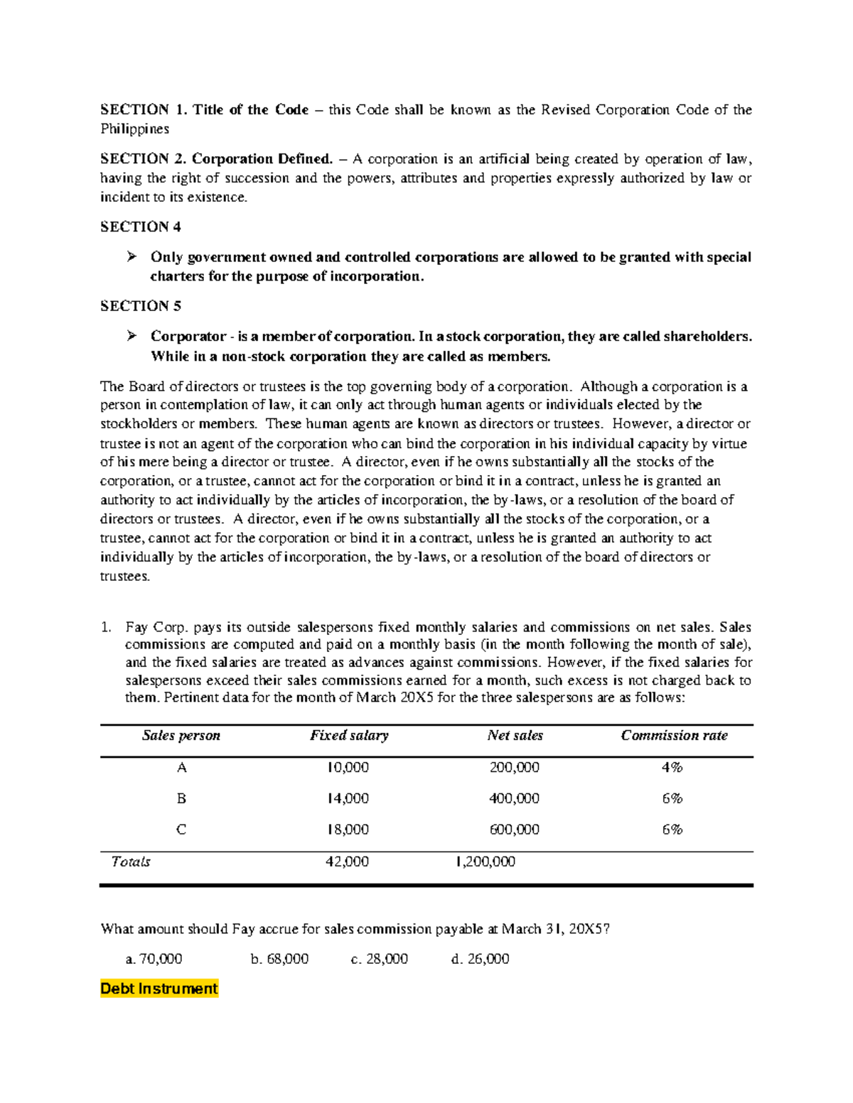 Section 1 - SADAD - SECTION 1. Title of the Code – this Code shall be ...