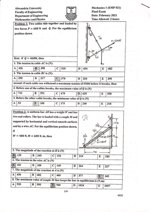 SSP Mechanics 1 Midterm exams - ·, . ,, ·.,· M , ' • 1 ·· ·. ecnan1cs ...