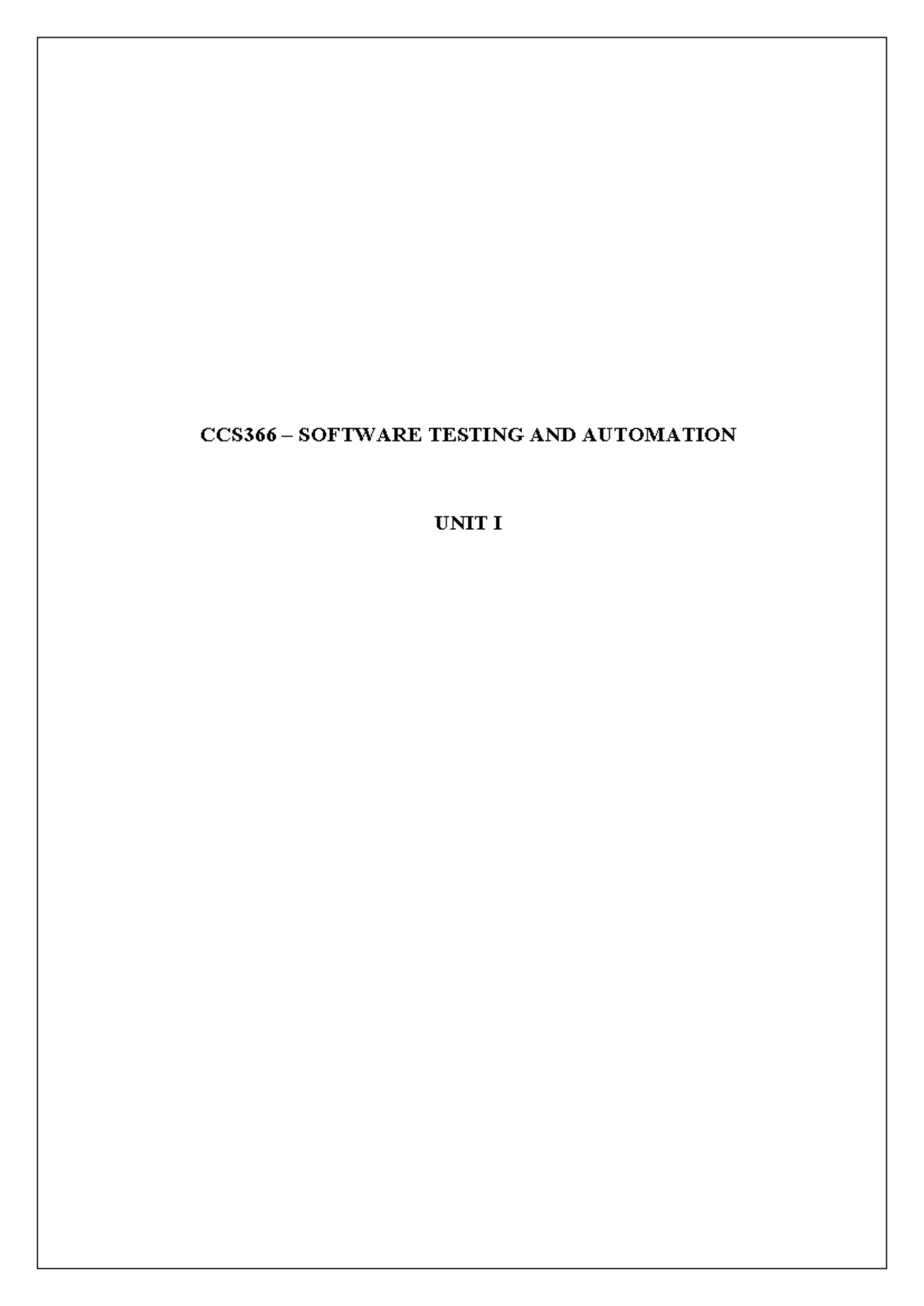 CCS366 - Give the notes in computer vision - CCS366 – SOFTWARE TESTING ...