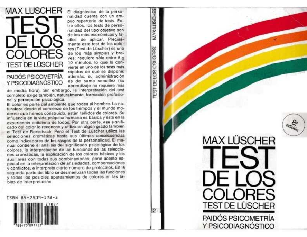 Test de lucher Manual Full Edision 8 -PDF - MAX LUSCHER El diagnóstico ...