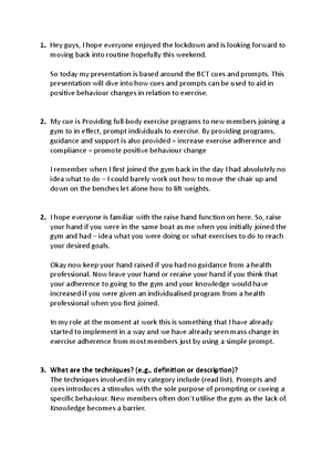 Carron's model - Lecture notes 4 - Carron’s model – PELT 4 factors that ...