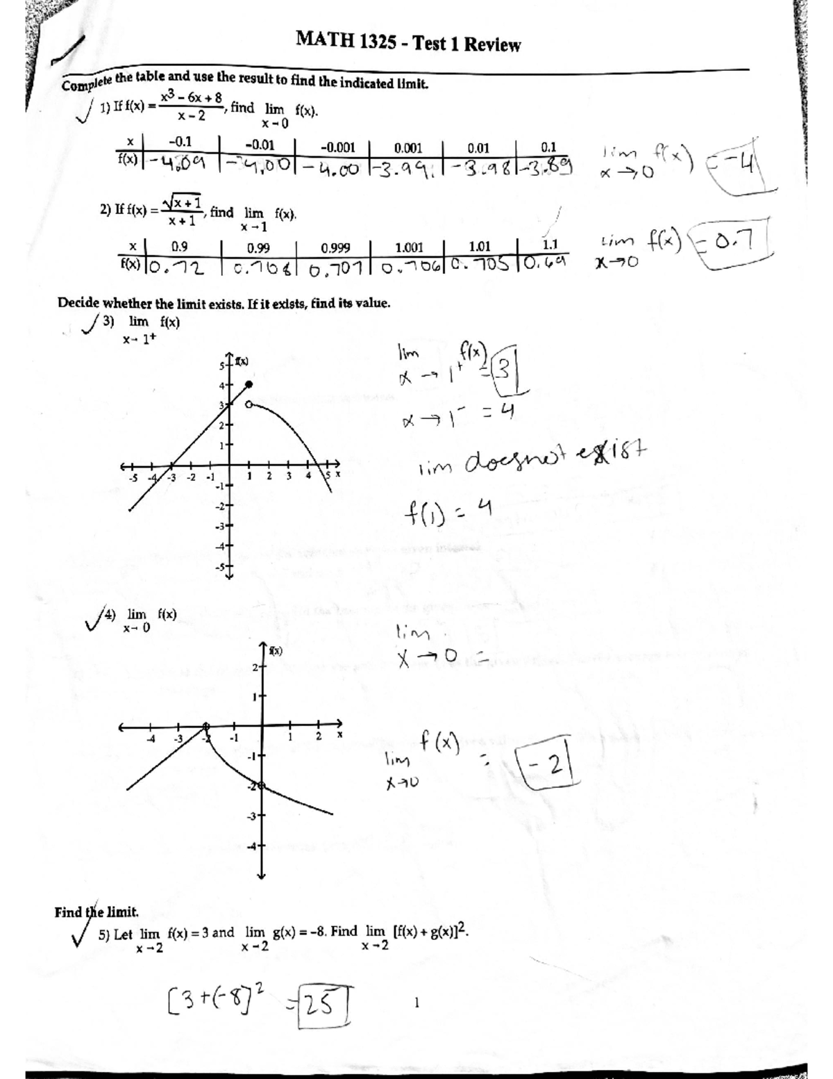 Test review calc - MATH 1324 - Studocu