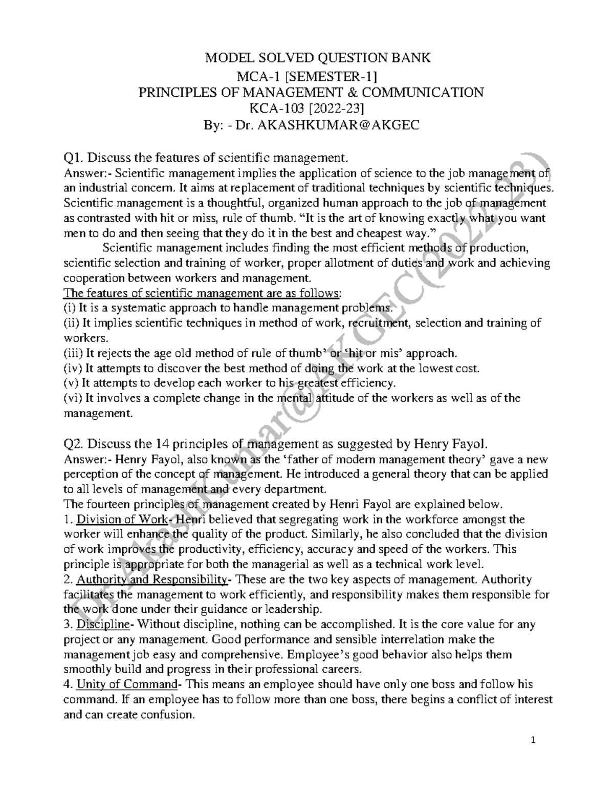 KCA103 Model Paper [2022-23]Student Copy - MODEL SOLVED QUESTION BANK ...