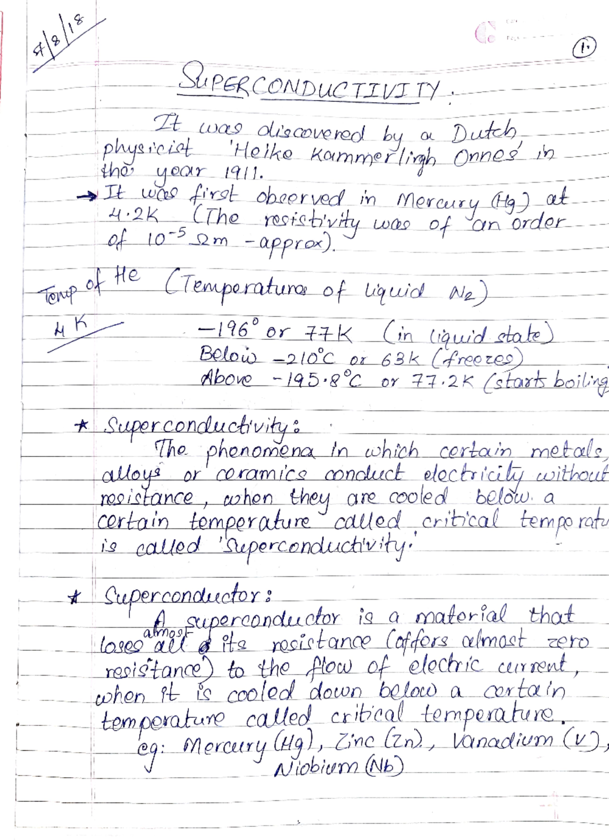 Superconductivity - Computer Science - Studocu
