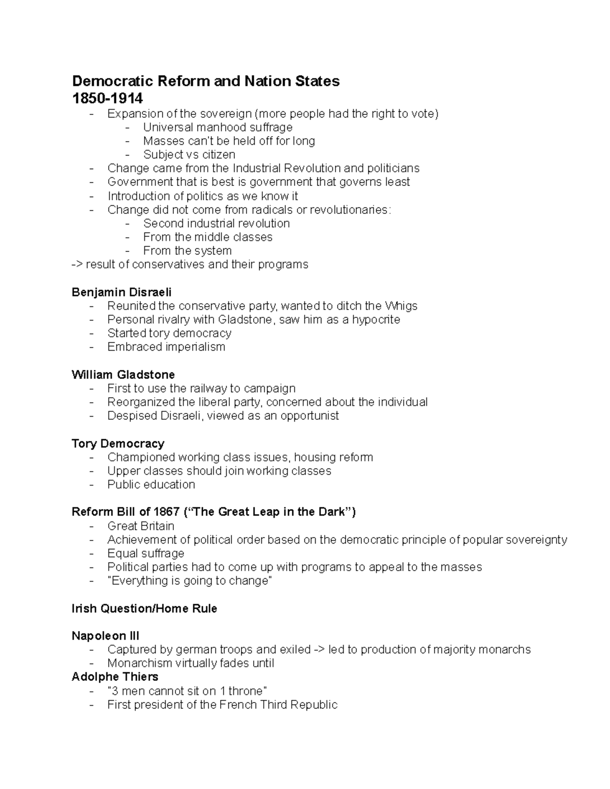 Civ Notes #18 - Professor Alan Grub - Democratic Reform and Nation ...
