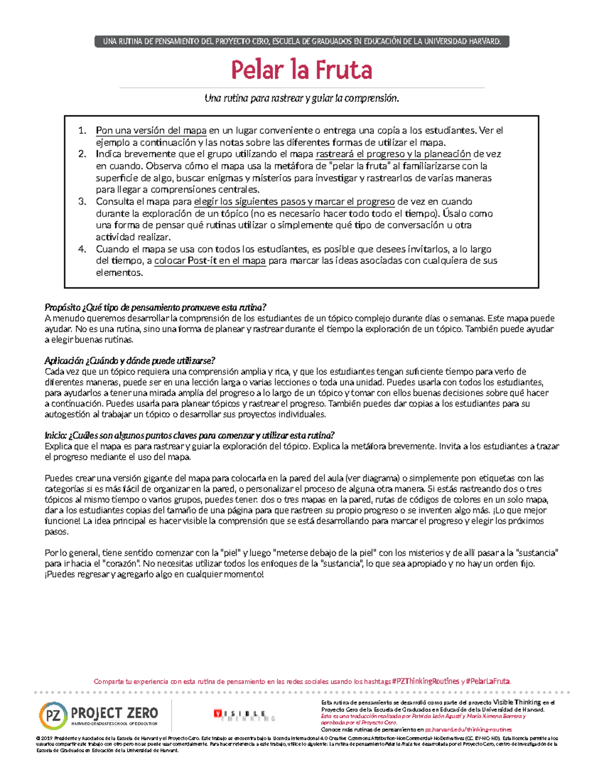 Pelar la Fruta - Peel the Fruit - © 2019 Presidente y Asociados de la ...