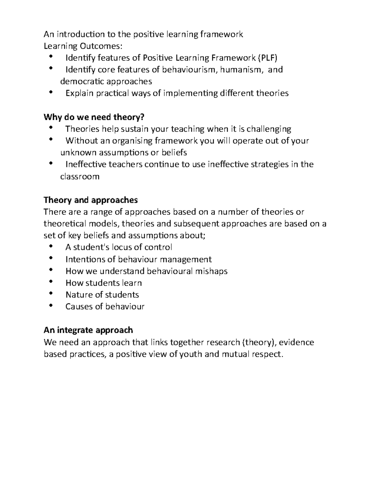 EDU2260 week 5 - Lecture notes 5 - An introduction to the positive ...