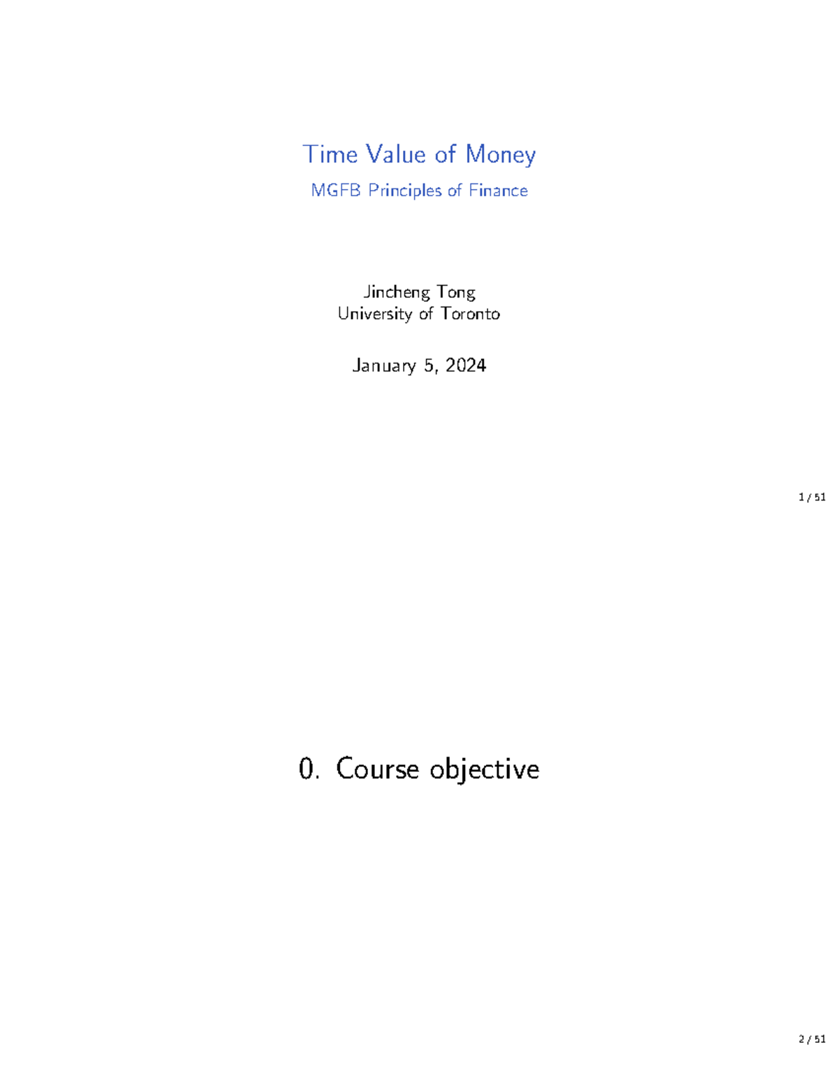 Lec 1Time Value of Money MGFB Principles of Finance - Time Value of ...