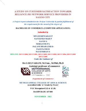 PRW - heloo - OHS352 PROJECT REPORT WRITING L T P C 3 0 0 3 COURSE ...