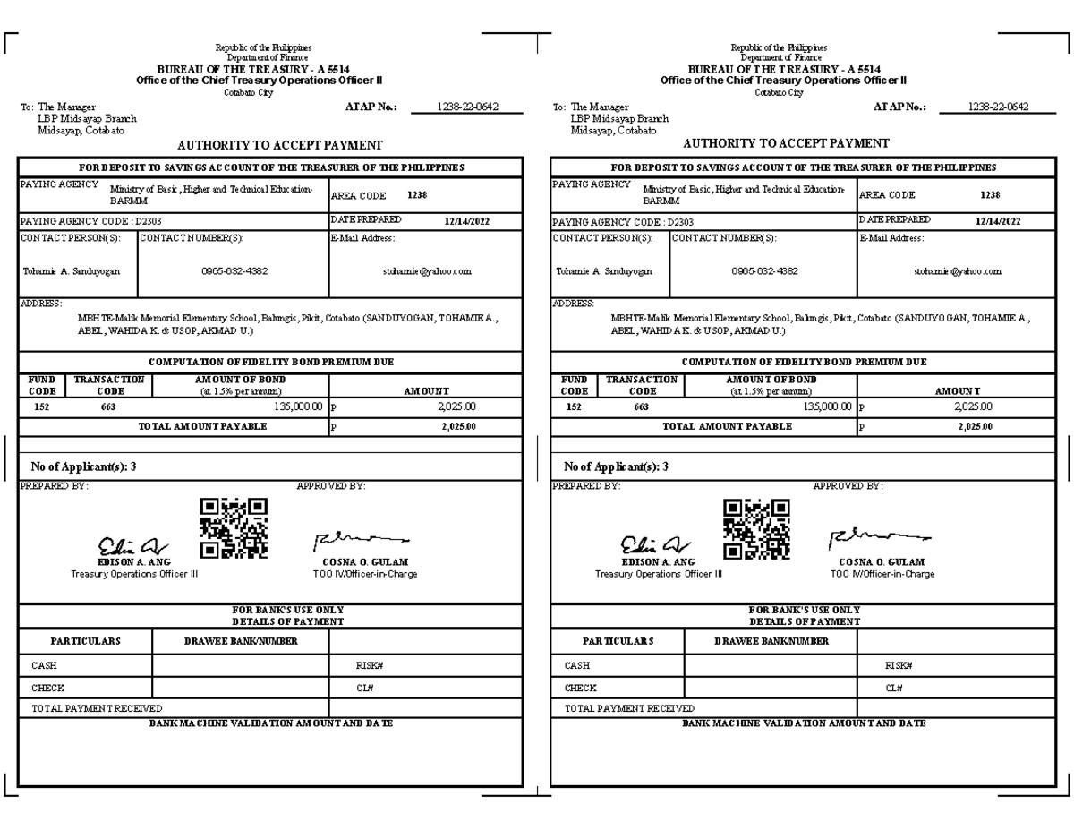1238 22 0642 4 - essay - To: ATAP No.: To: ATAP No.: AREA CODE DATE ...