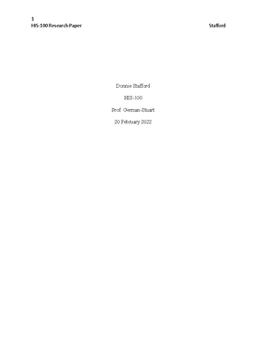 PSY222 Module Two Activity Assignment - PSY 222 Module Two Activity Donnie Stafford January 16 ...