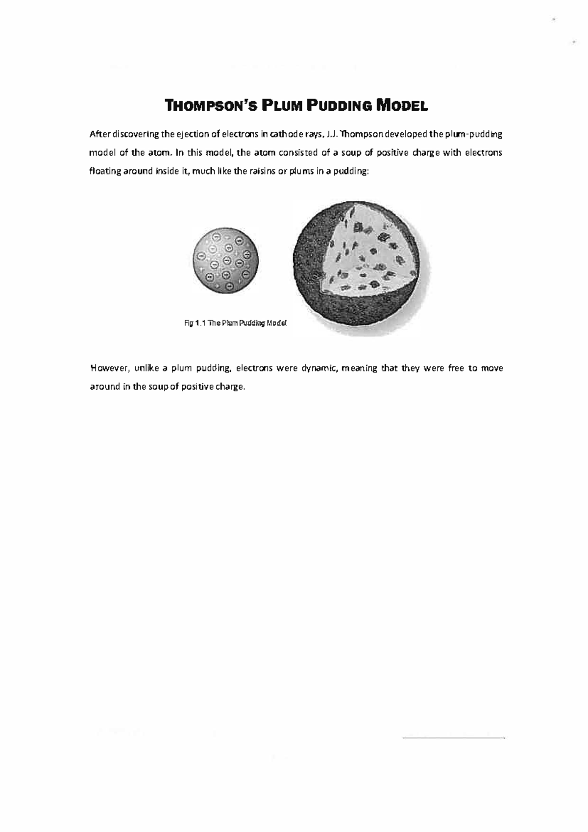 The Rutherford Model - THOMPSON'S PLUM PUDDING MODEL After discovering ...