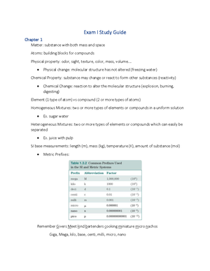 Exam IV Review - CHEM 1211 Exam IV Review Quantum Numbers The total ...