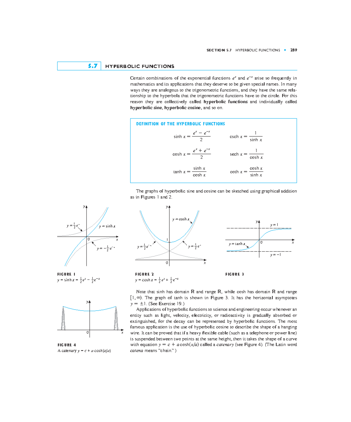 Math work ch - math work - SECTION 5 HYPERBOLIC FUNCTIONS 289 HYPERBOLIC FUNCTIONS Certain - Studocu