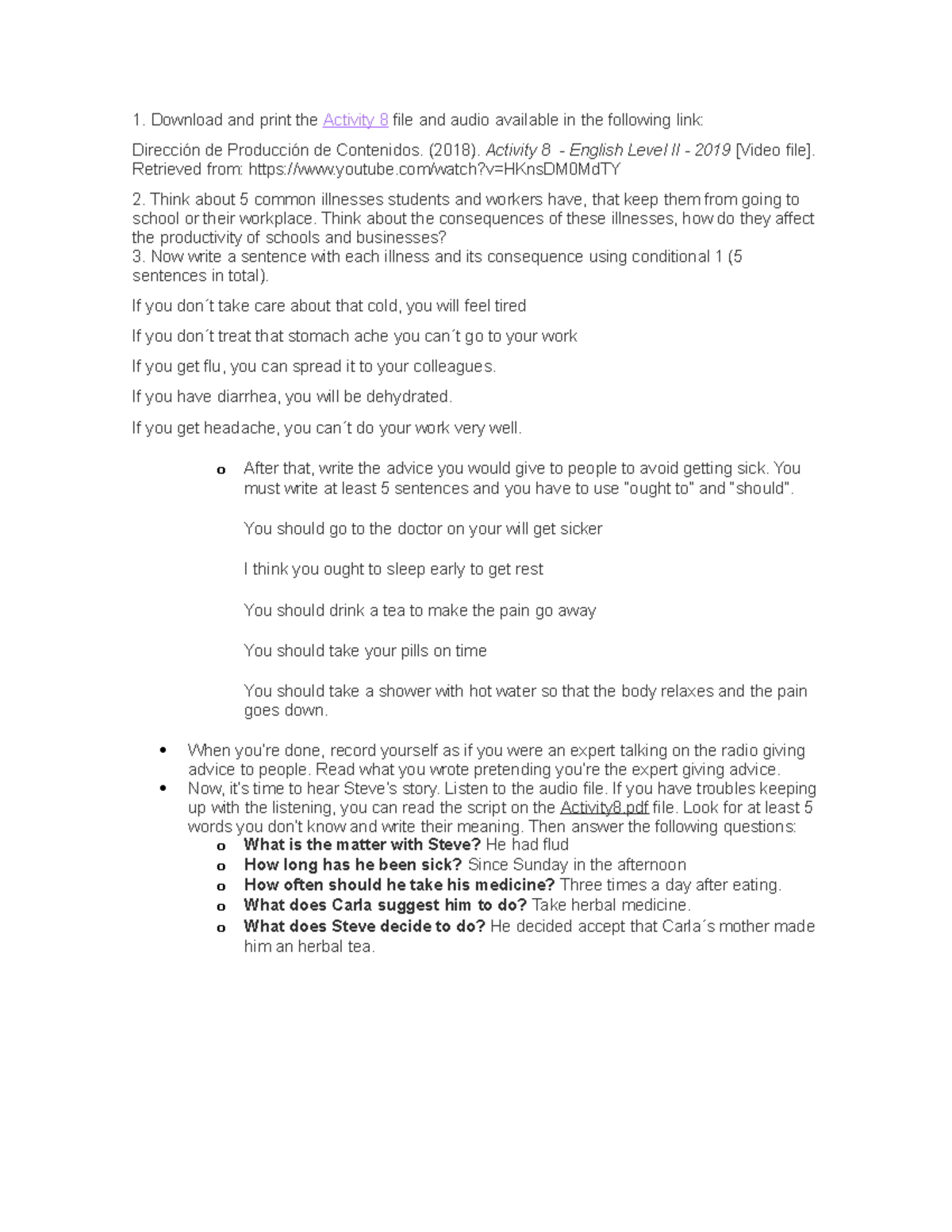 Activity 8 English - Download and print the Activity 8 file and audio ...