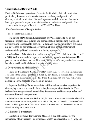 HDI - Summary Introduction to Comparative Public Administration ...