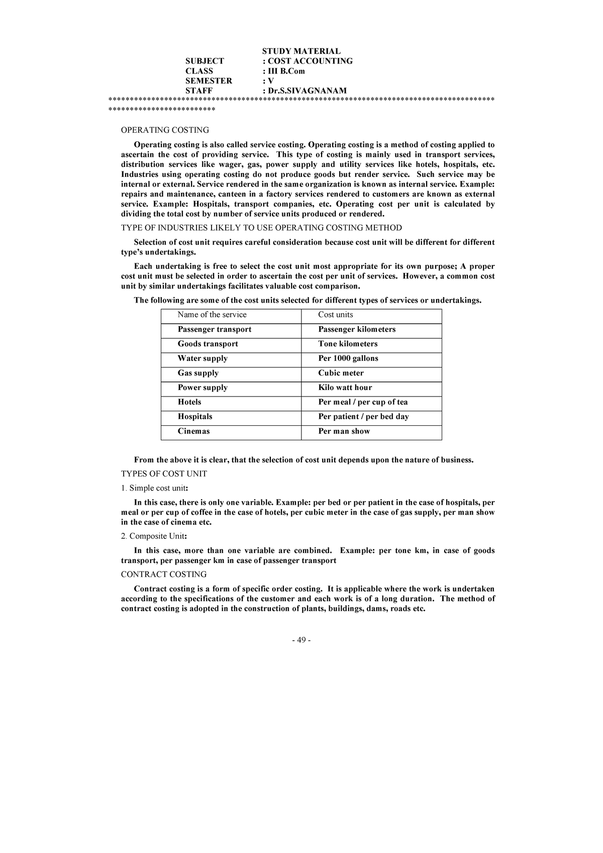 18BCO51C-U5 - cost accounting procedures - - Studocu