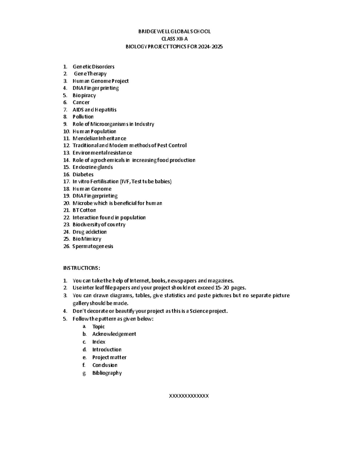 12TH BIO Projectsa - Essential - BRIDGEWELL GLOBAL SCHOOL CLASS XII-A ...