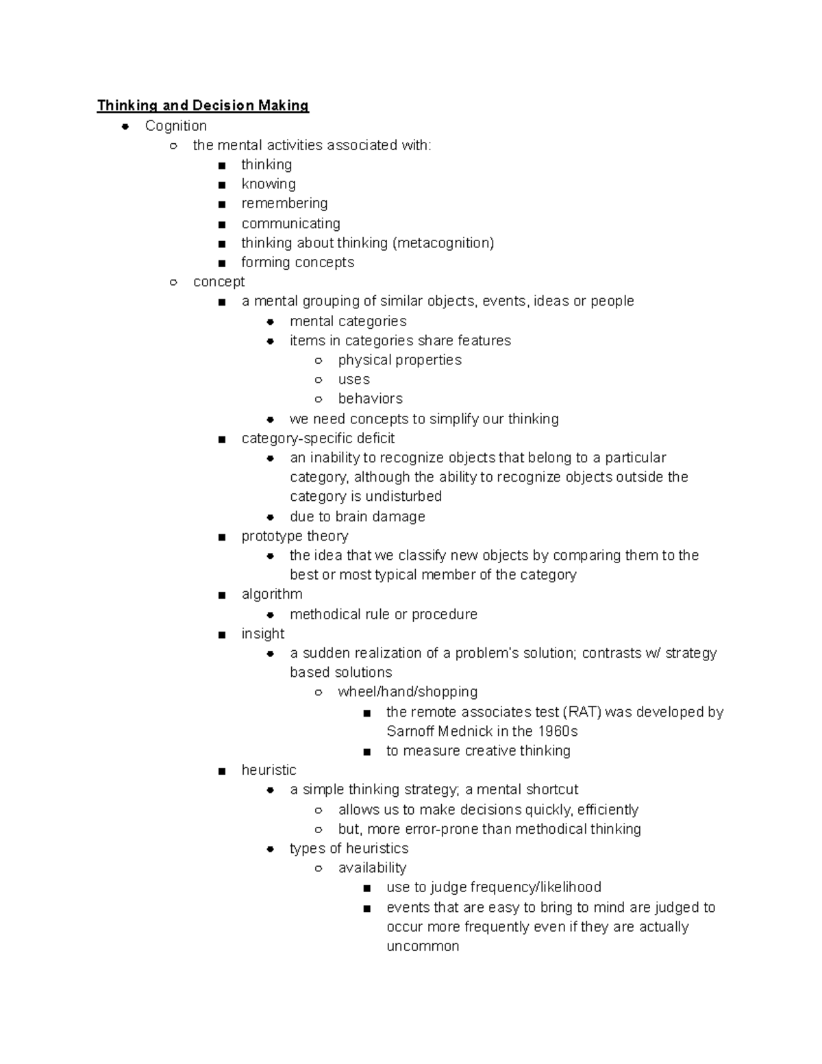 Psych 100B - JUN 27TH - lecture - Thinking and Decision Making ...