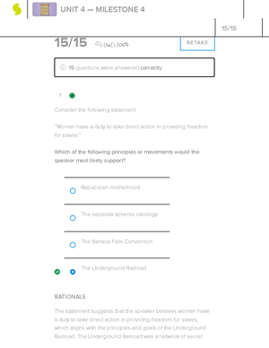 Sophia US History I Milestone 4 results - 1 CONCEPT → Women's Activism ...