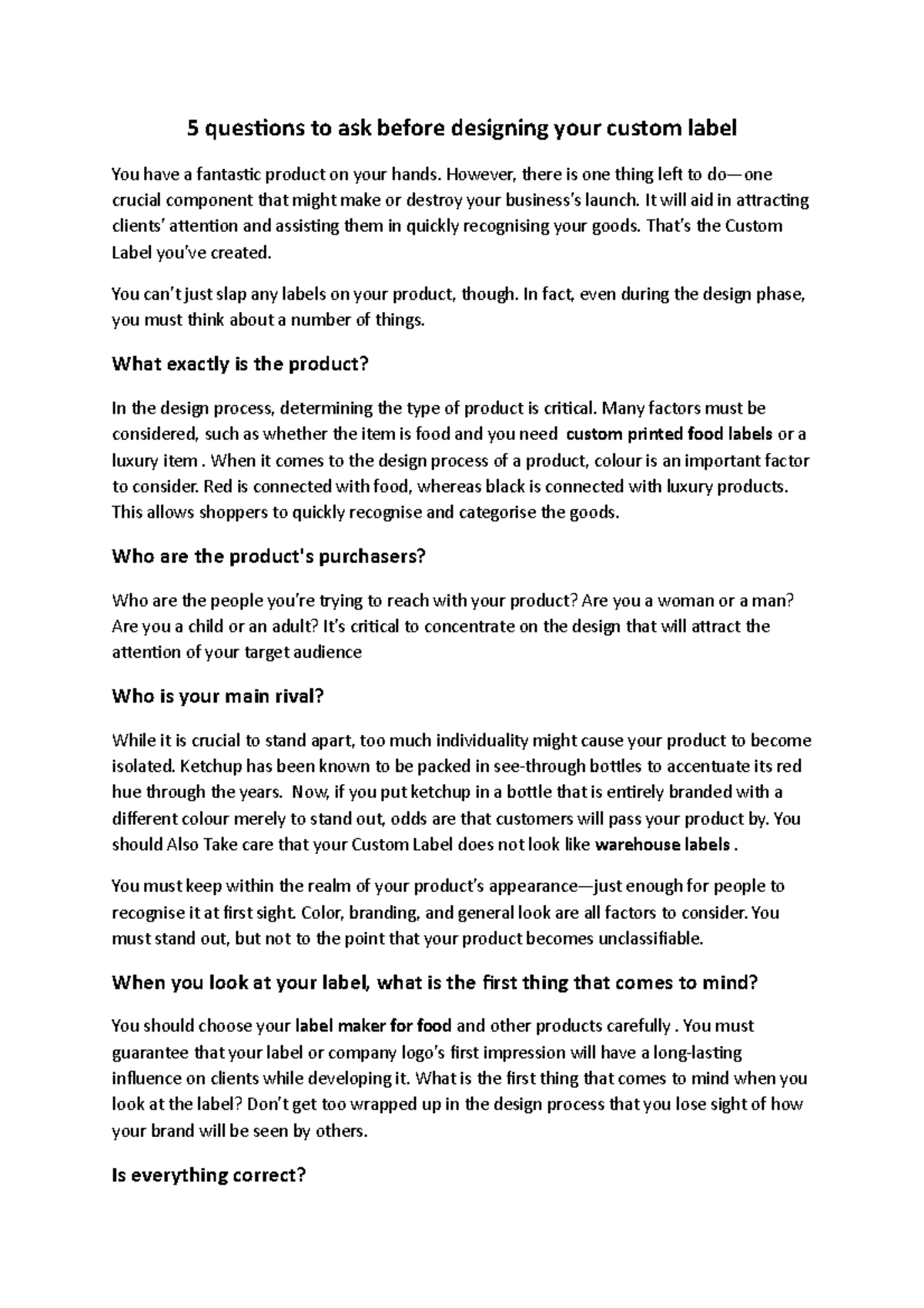 5 questions to ask before designing your custom label - However, there ...