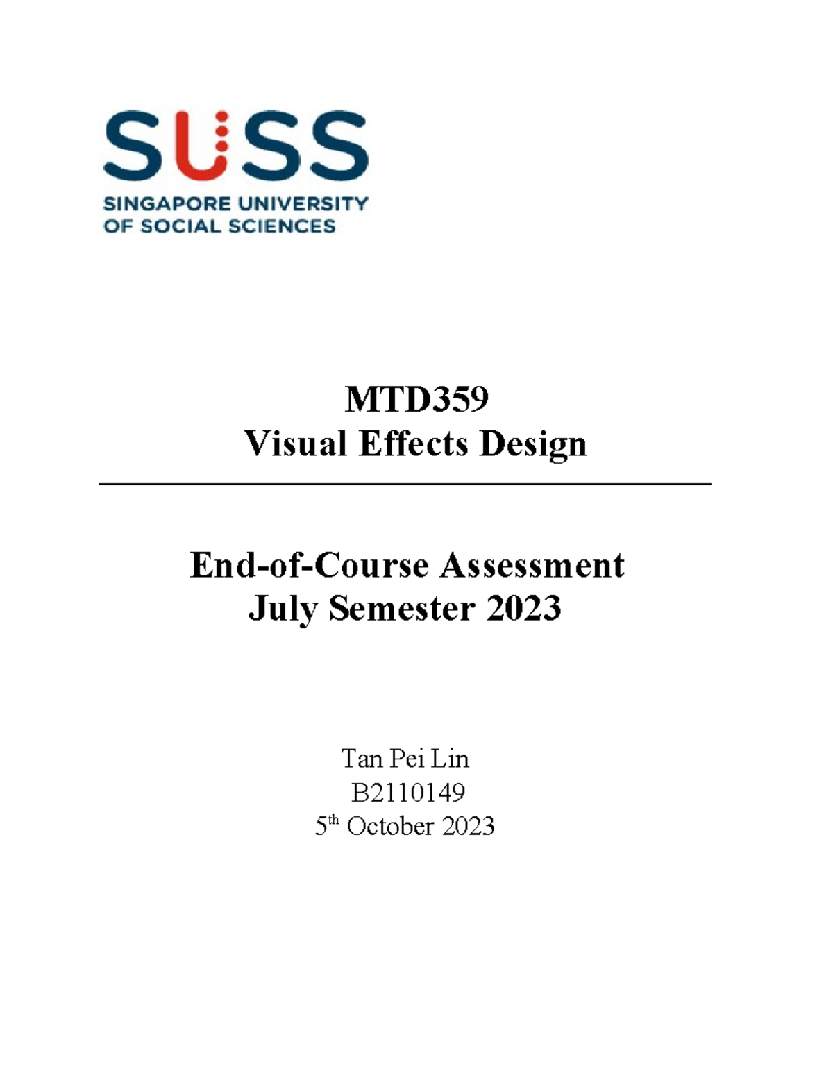 MTD359 ECA Completed - ECA assignment - MTD Visual Effects Design End ...