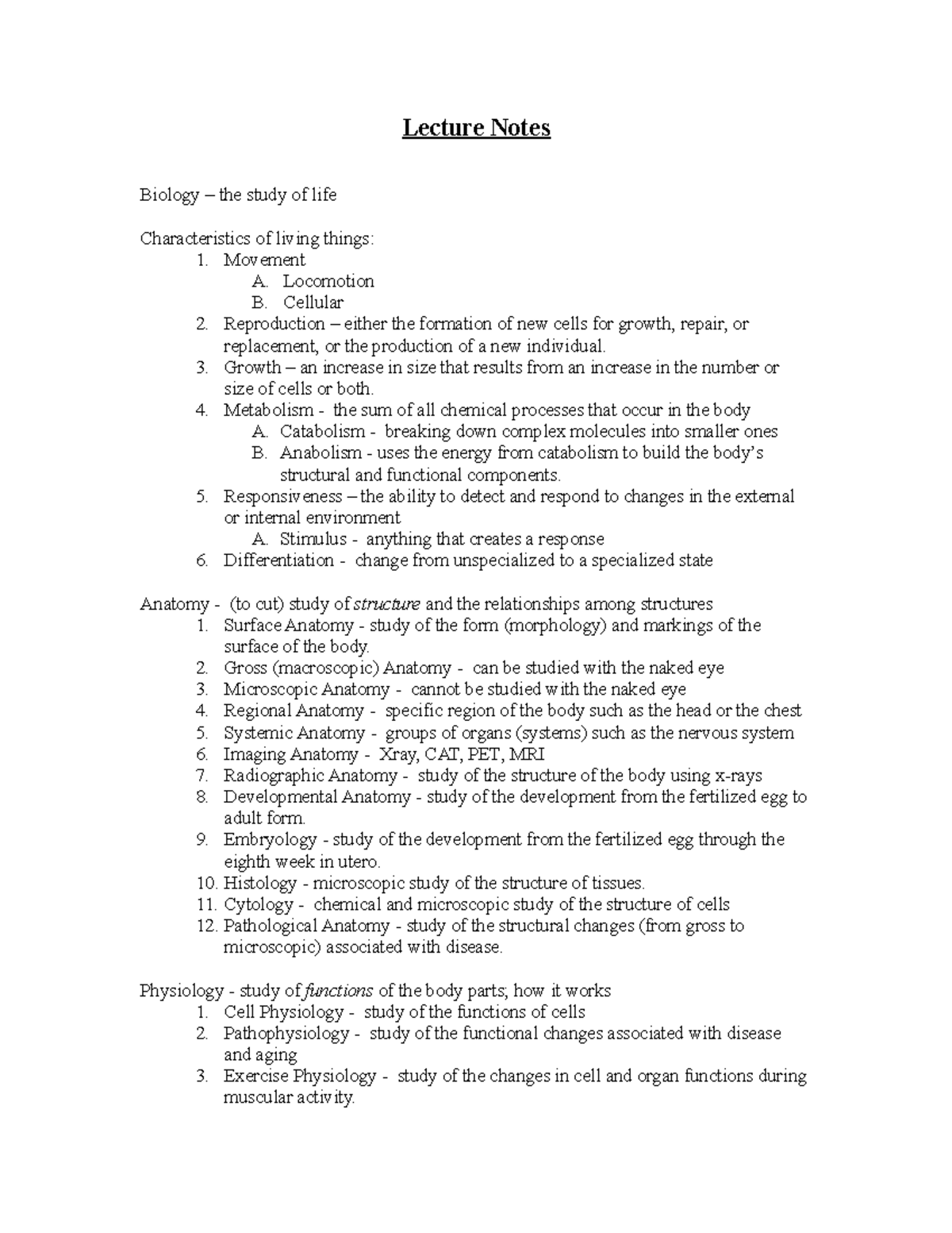 Review part 1 - great notes - Lecture Notes Biology the study of life ...