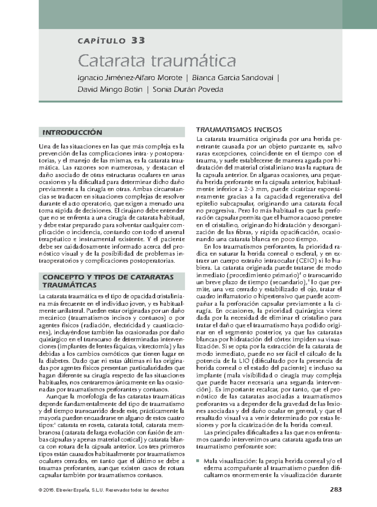 Catarata-traumatica 2016 - © 2016. Elsevier España, S.L. Reservados ...
