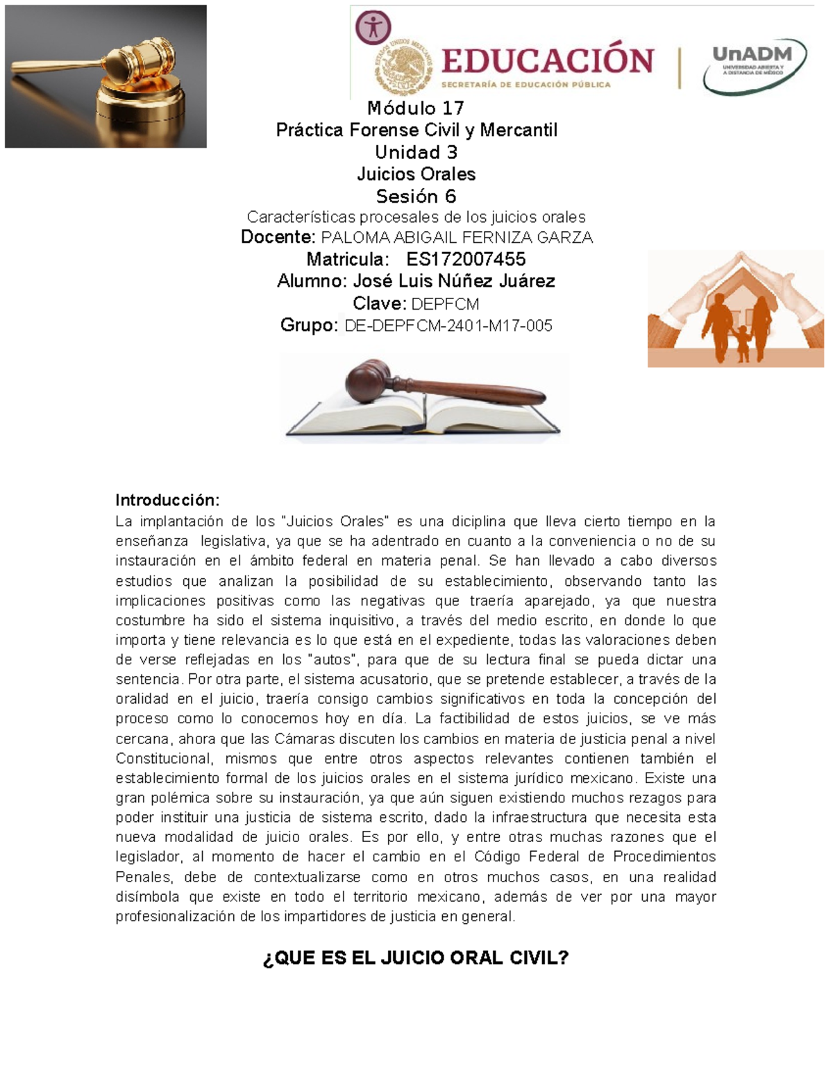 M17 U3 S6 JONJ - Resumen Dereco Civil - Módulo 17 Práctica Forense ...