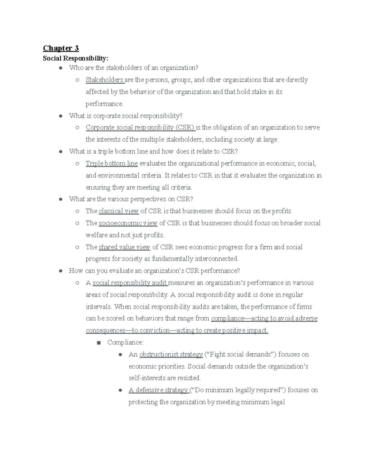MBA 500-Module 1 - Chapter 3 Social Responsibility: Who are the ...