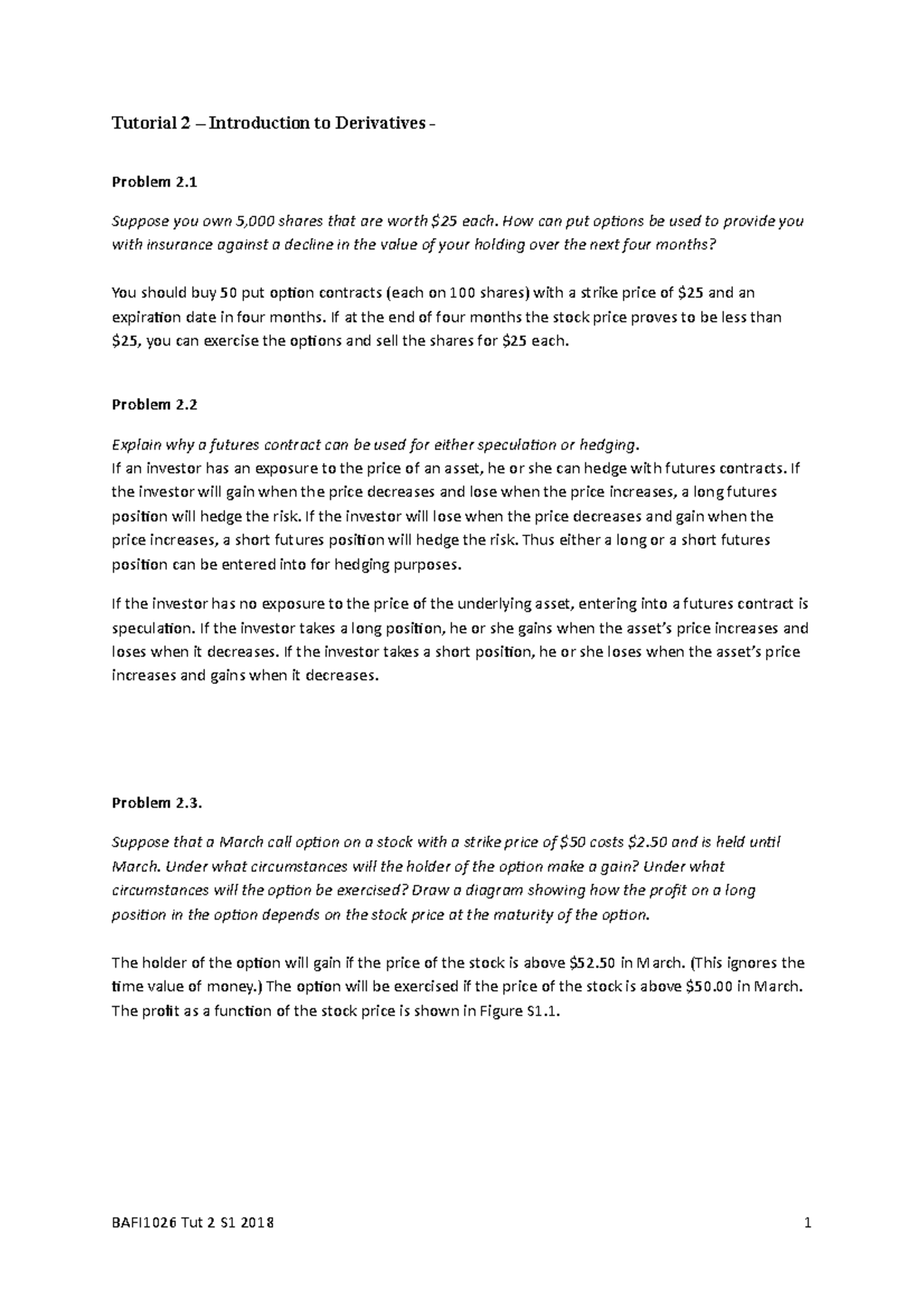 BAFI1026 Tutorial 2 - lecture3 - Tutorial 2 – Introduction to ...