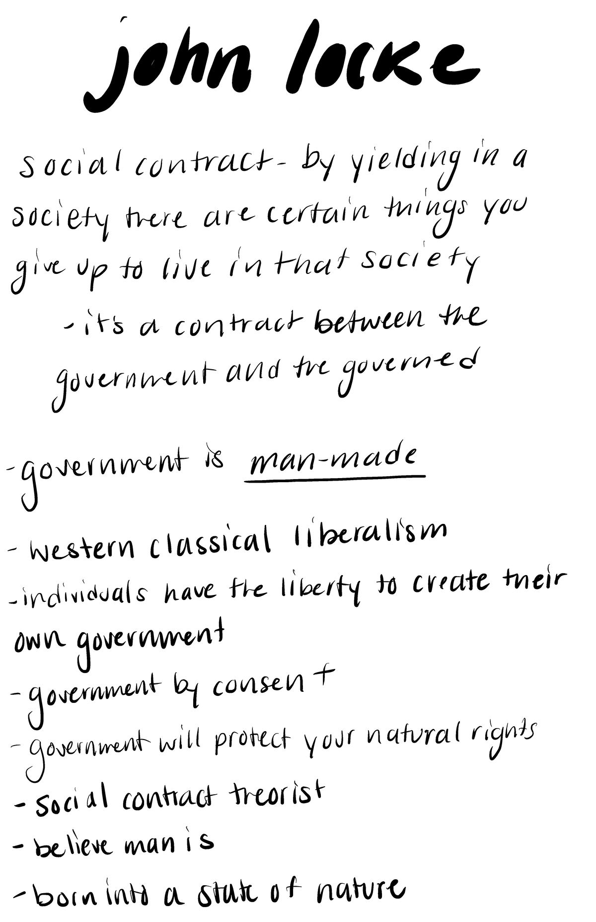 John Locke Notes - john locke social contract by yielding in a society ...