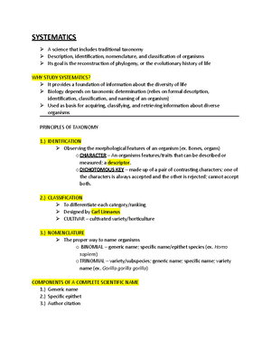 Backyard Plant Classification 1A - Subject: Systematics Laboratory ...