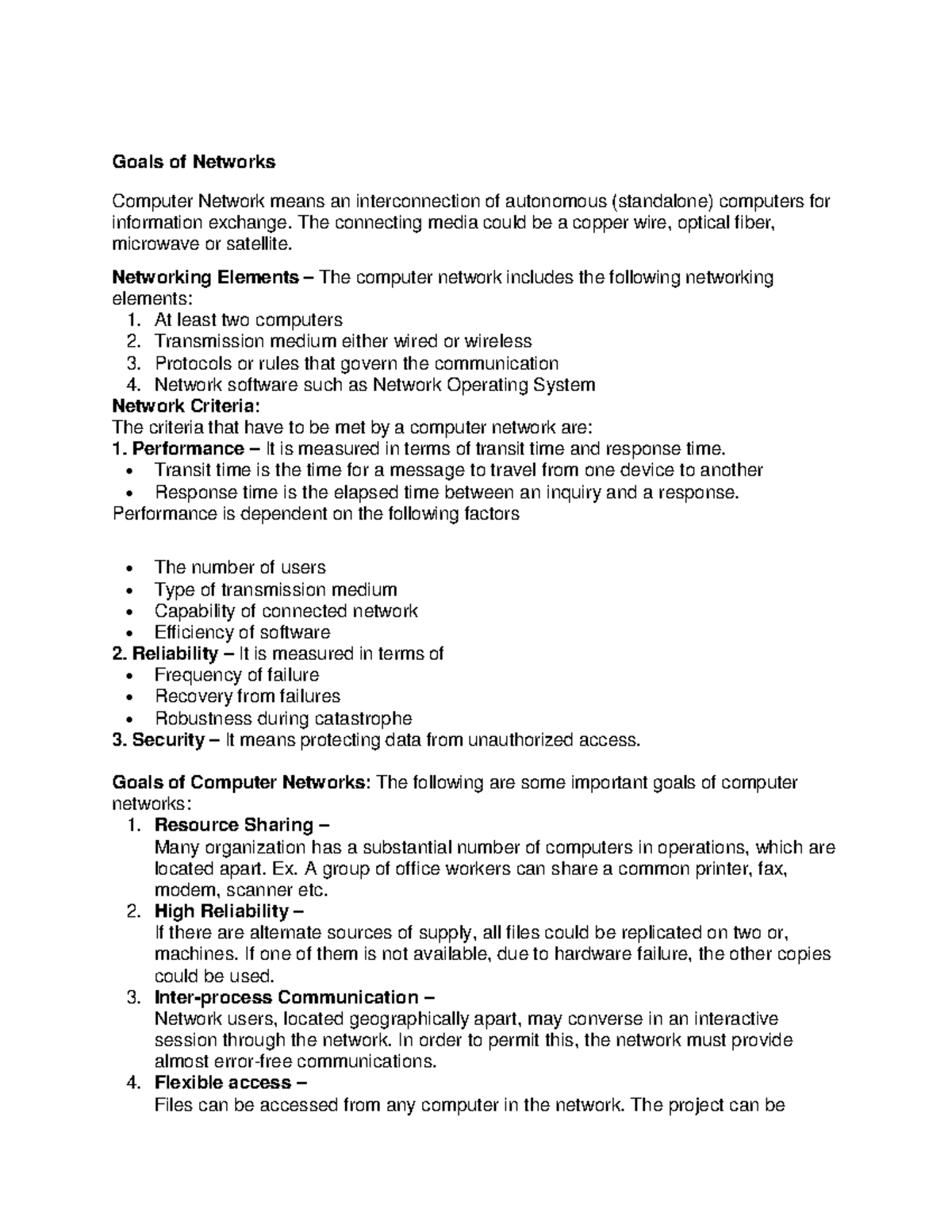 Advantages and Disadvantages of Computer Networking - Goals of Networks ...