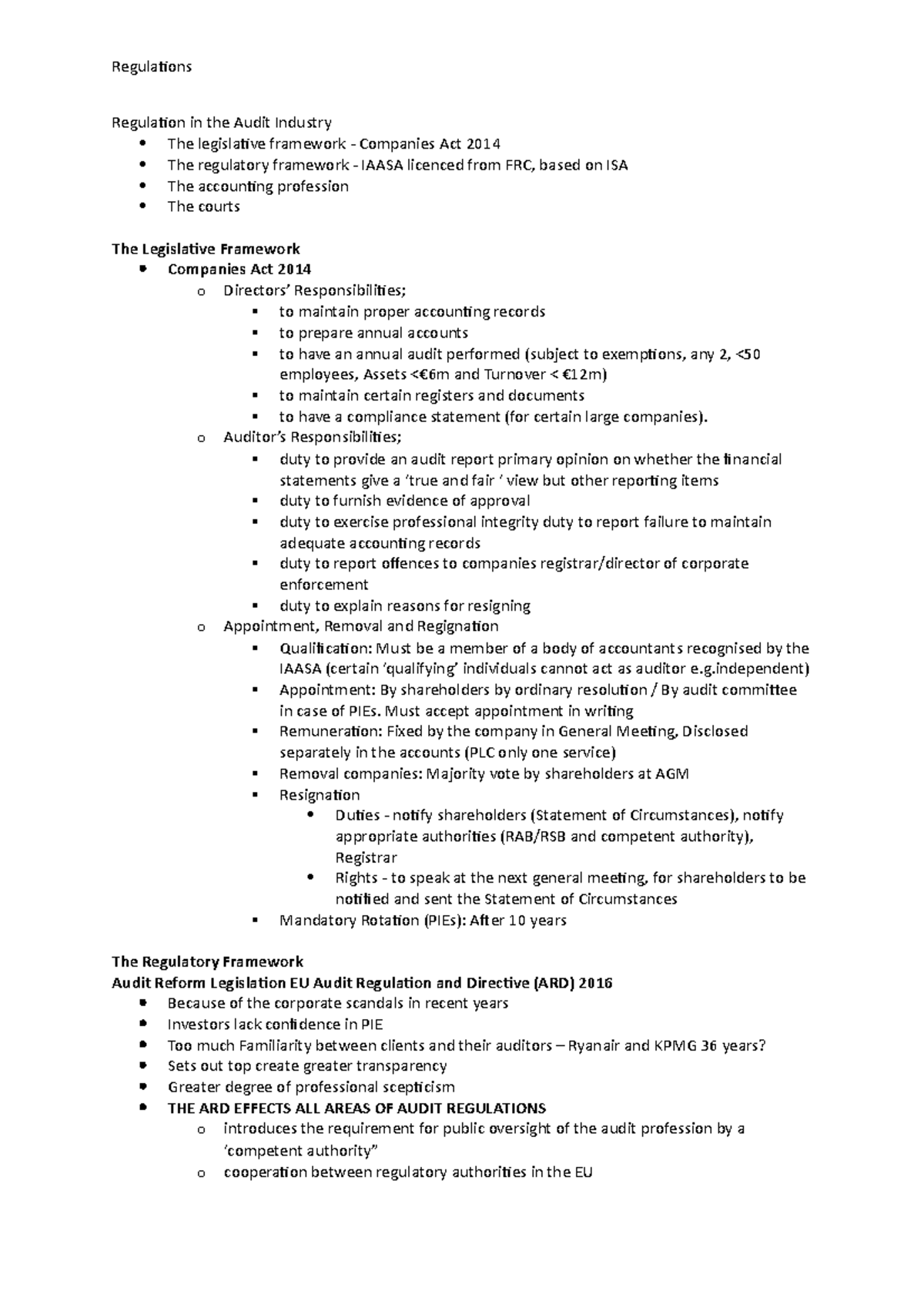 Regulation in the Audit Industry - Regulations Regulation in the Audit ...