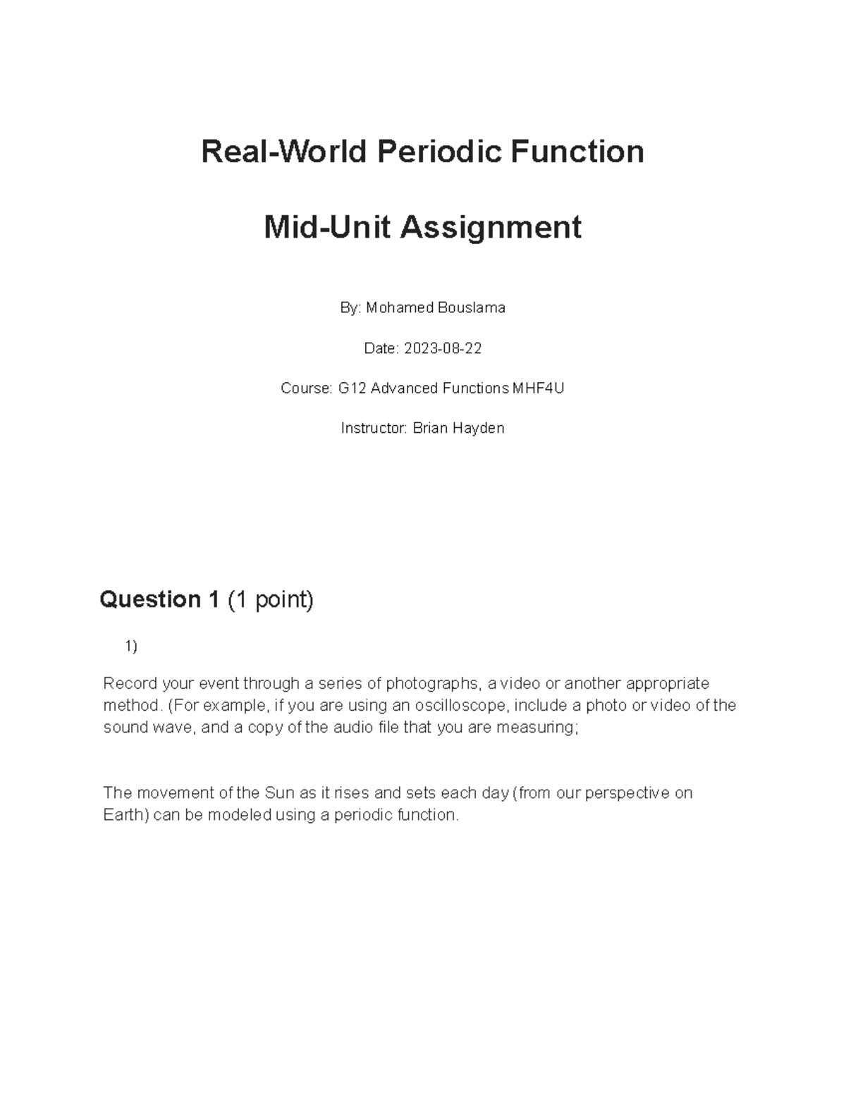 Real-World Periodic Function Mid-Unit Assignment - Real-World Periodic Function Mid-Unit ...