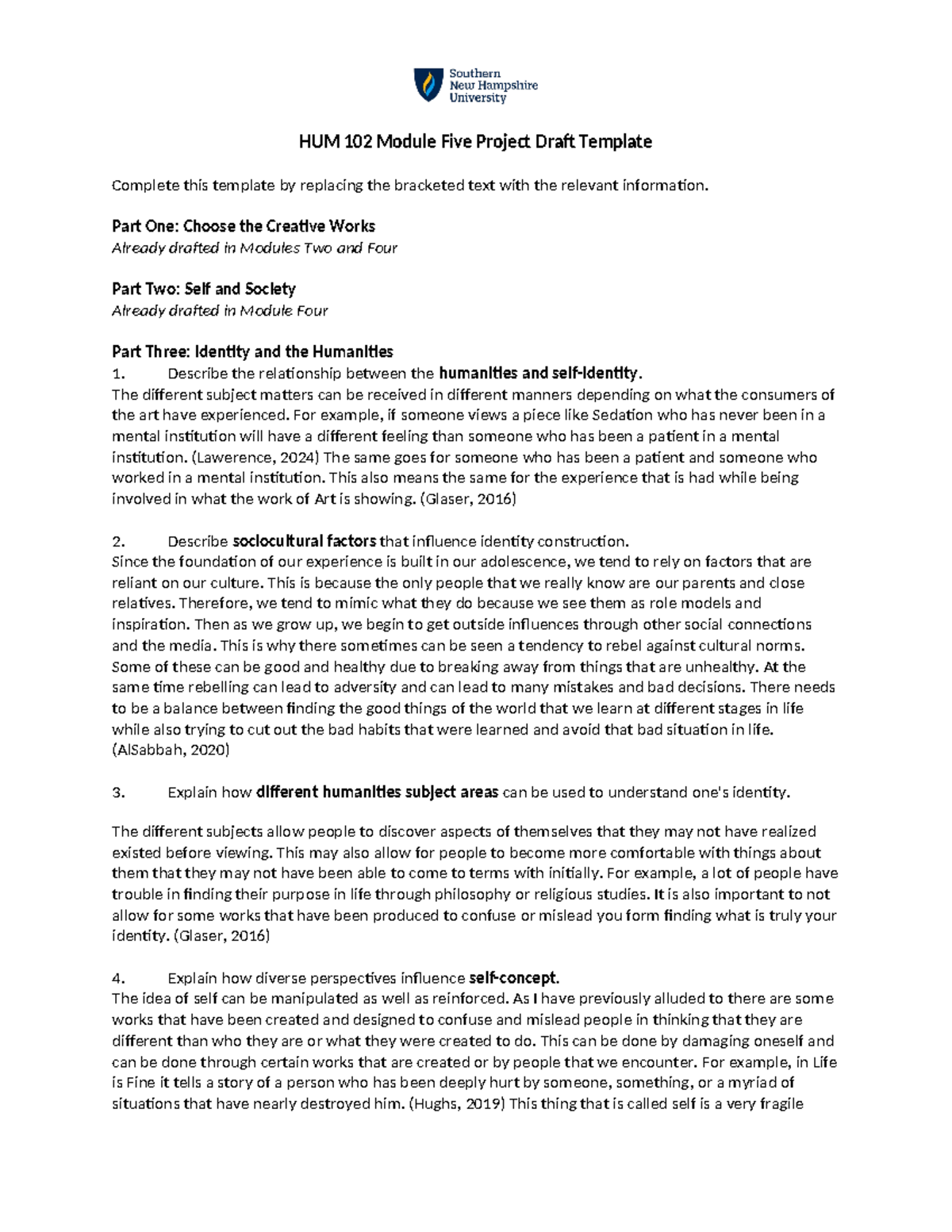 HUM 102 Module Five Project Draft Template - HUM 102 Module Five ...