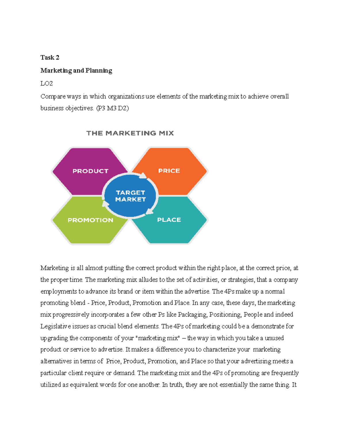 Marketing Process and Planning Task 2 - Task 2 Marketing and Planning ...