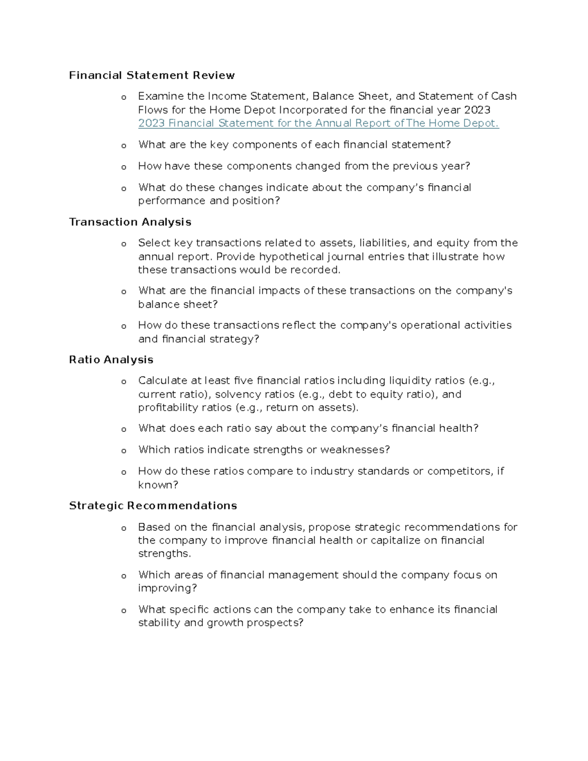 ACC6050 Accounting and Financial Reproting - Financial Statement Review ...