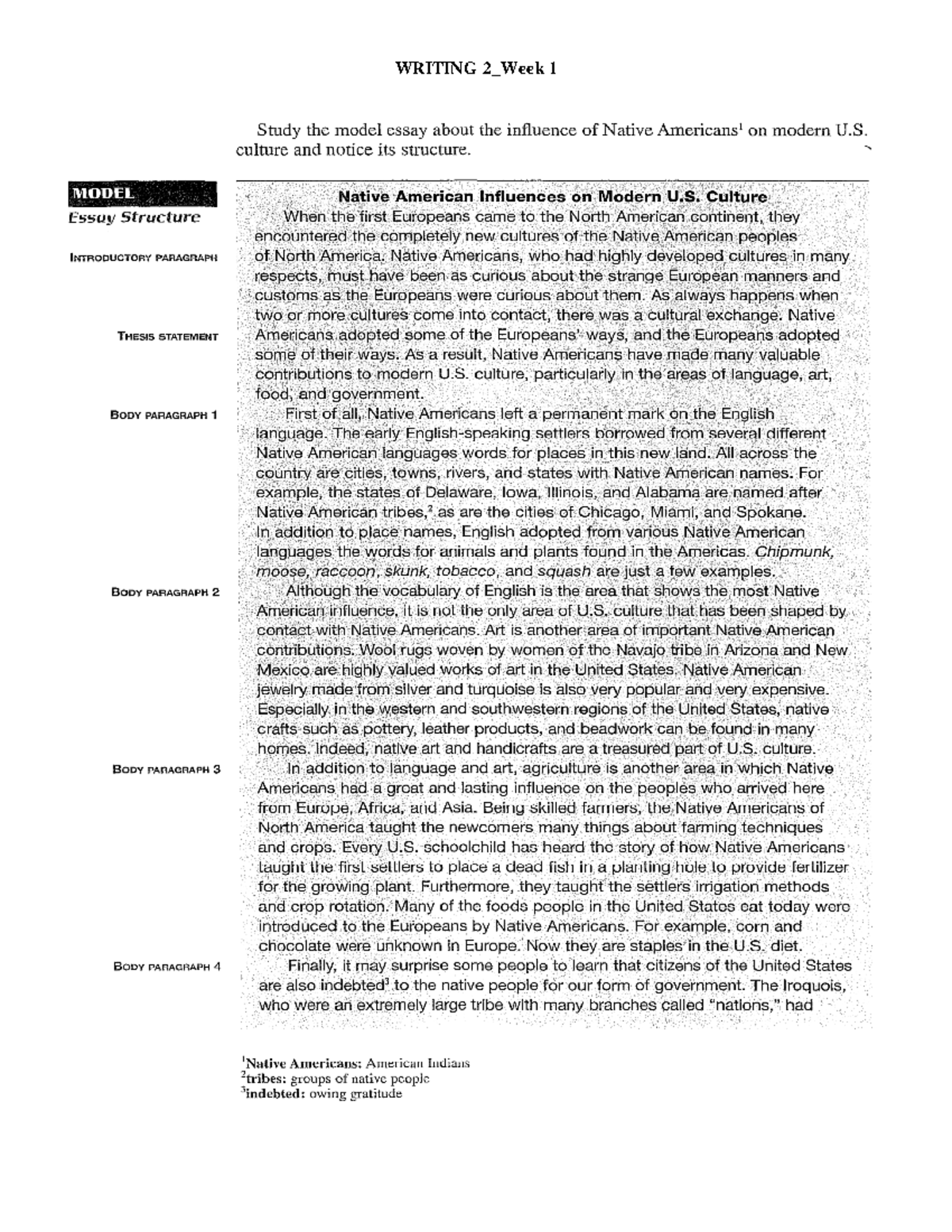 Writing 2 Week1 Session 1 - WRITING 2_Week READ WELL, THINK WELL ...