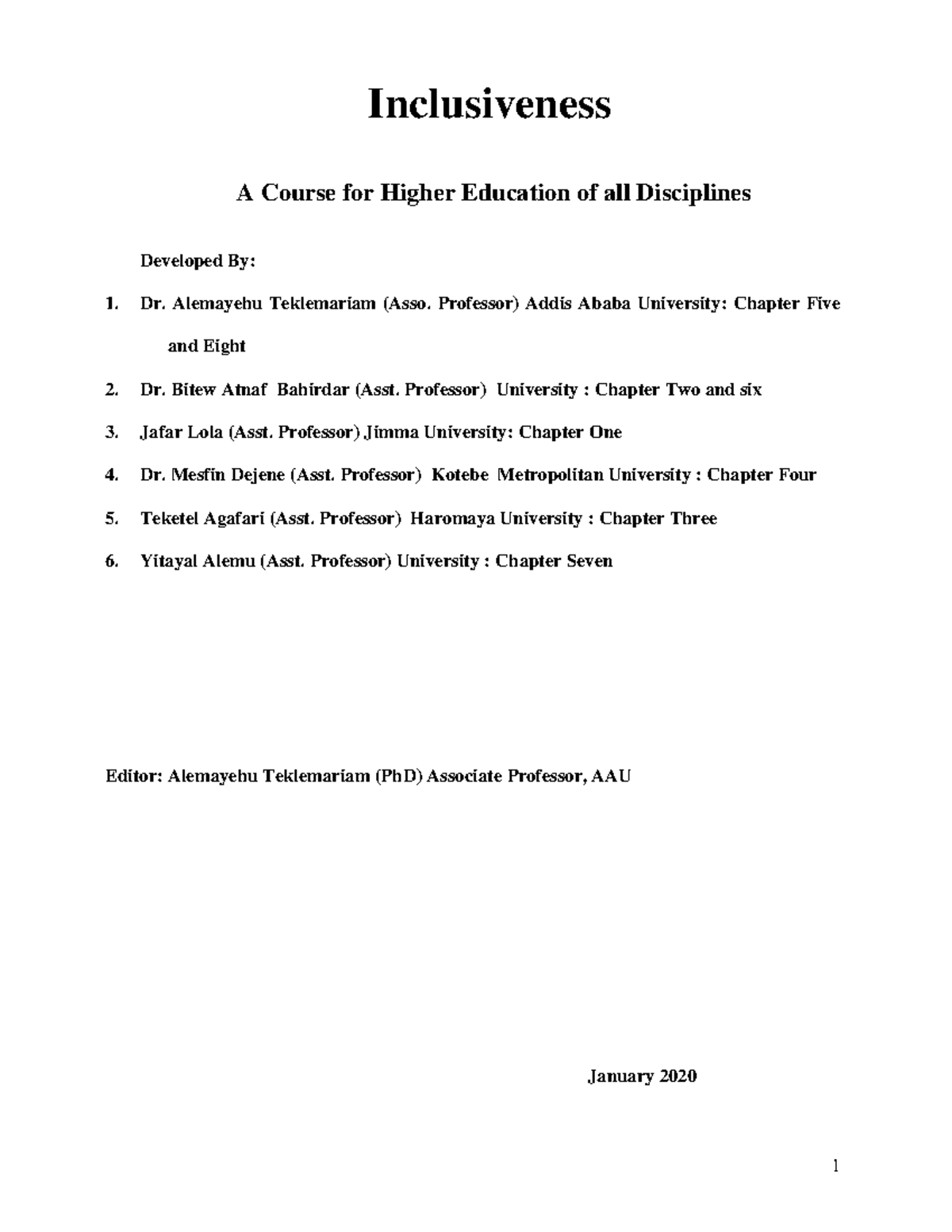 Inclusiveness Module(4) - Inclusiveness A Course for Higher Education ...