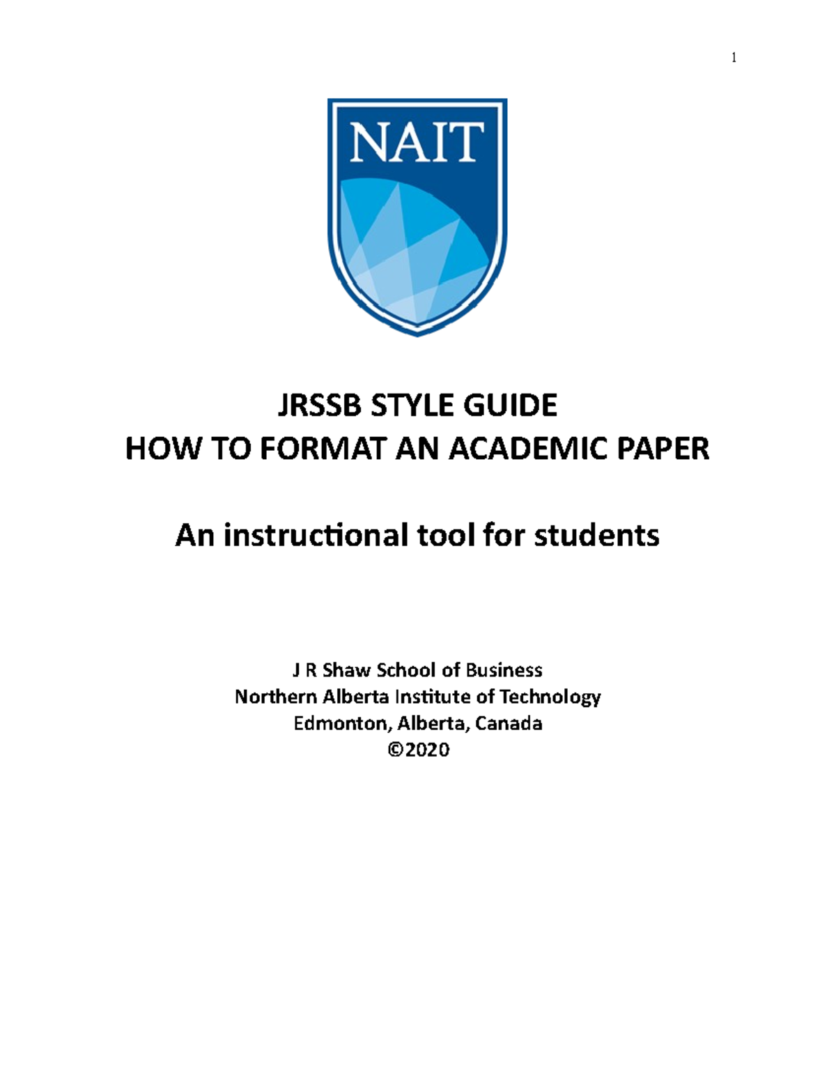 Student Paper Jrssb Style Guide - JRSSB STYLE GUIDE HOW TO FORMAT AN ...
